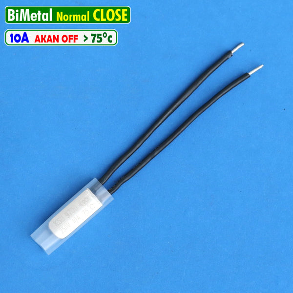 Bimetal NC Thermostat 75C 10A KSD9700 Sekering Sensor Suhu Otomatis – Pusatled