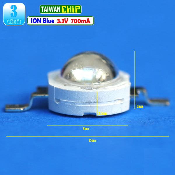 HPL 3W 475nm 480nm ION BLUE Strobo DRL SIGN 60-70lm Taiwan Chip 45 mil ...