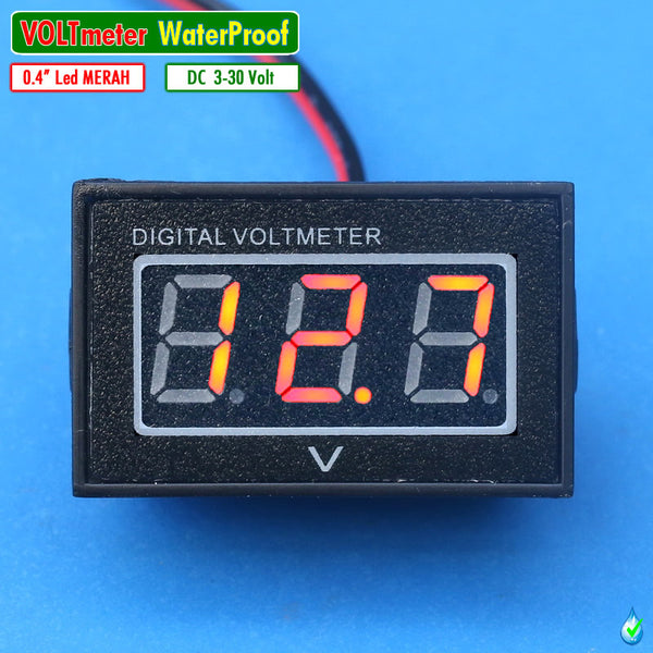 WaterProof Volt Meter Mini Led Digital Display Modul Panel Kotak Anti ...