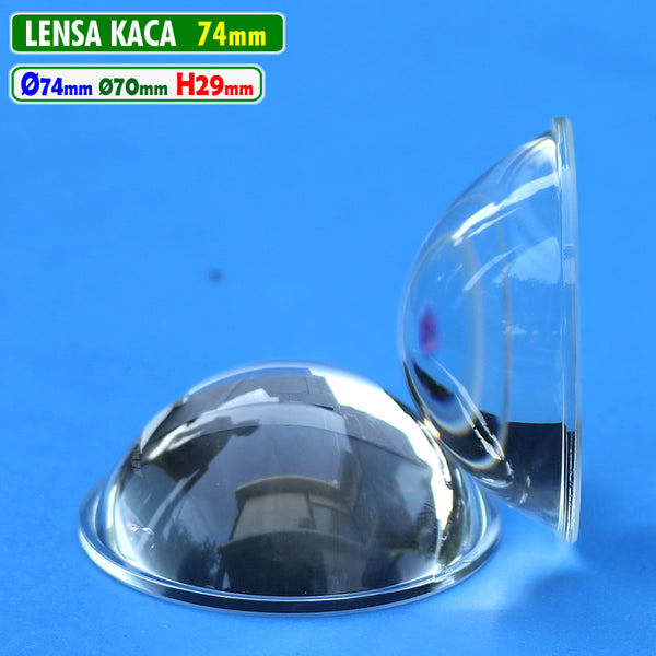 Lensa Kaca 74mm Cembung Datar H.29 ID.70mm 3 Inch LED SST Cree MCP Bil ...