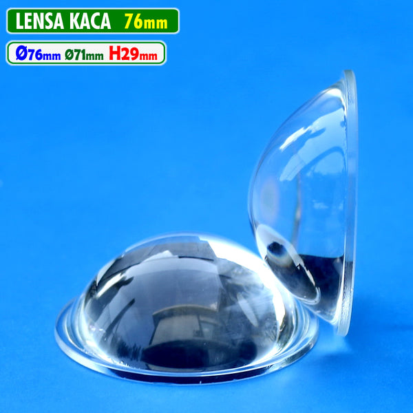 Lensa Kaca 76mm Cembung Datar H.29 ID.71mm 3 Inch LED SST Cree MCP Bil ...