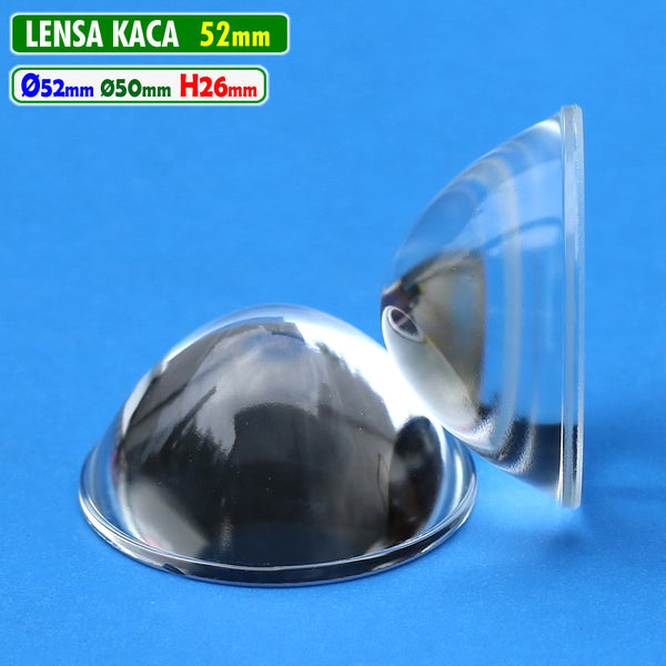 Lensa Kaca 52mm Cembung Datar H.26 ID.50mm 2 Inch LED HPL Cree MCP Bil ...