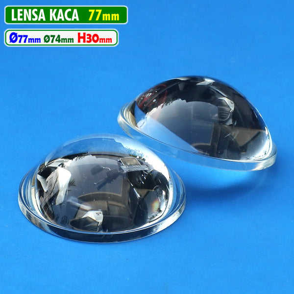 Lensa Kaca 77mm Cembung Datar H.30 ID.74mm 3 Inch LED HPL MCP Biled Pr ...