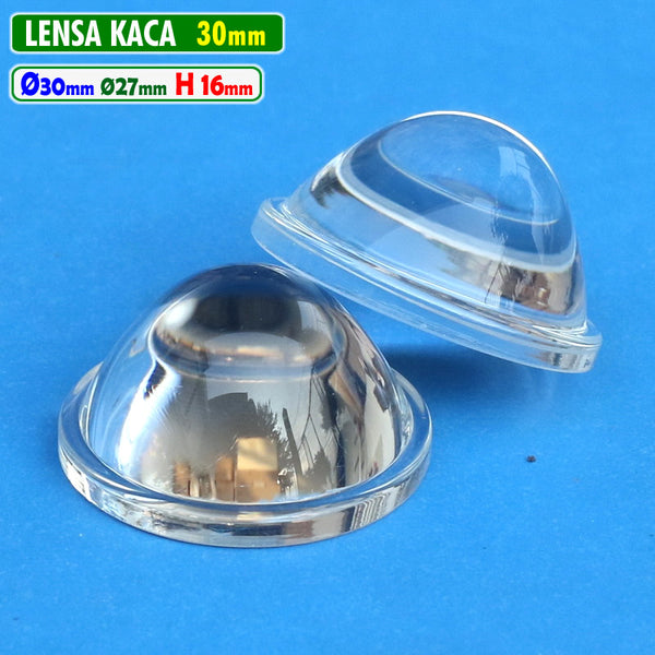 Lensa Kaca 30mm Cembung Datar H.16 ID.27mm 1.2 Inch LED HPL MCP Biled ...