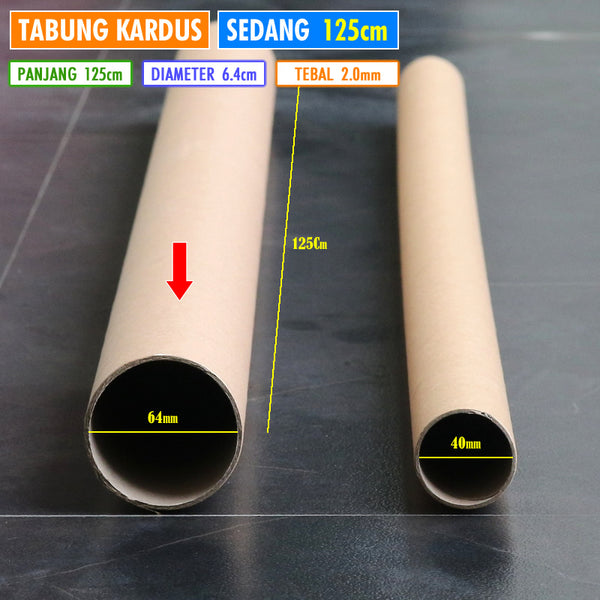 Tabung Kardus 125cm Sedang D.64mm Selongsong Paper Core Tube Karton Bu ...