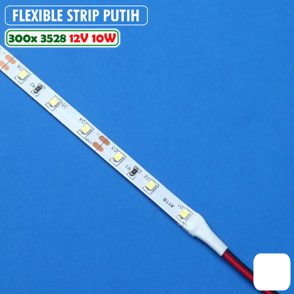 Flexible Strip PUTIH 5 Meter 12V 10W 300 Led 3528 Ambient Plafon Dekor ...