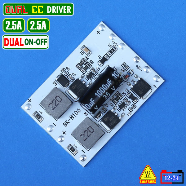 Dual ON 2.5A LED Driver MCP 7070 2X 3570 SST XML Biled Laser 12V 24V ...